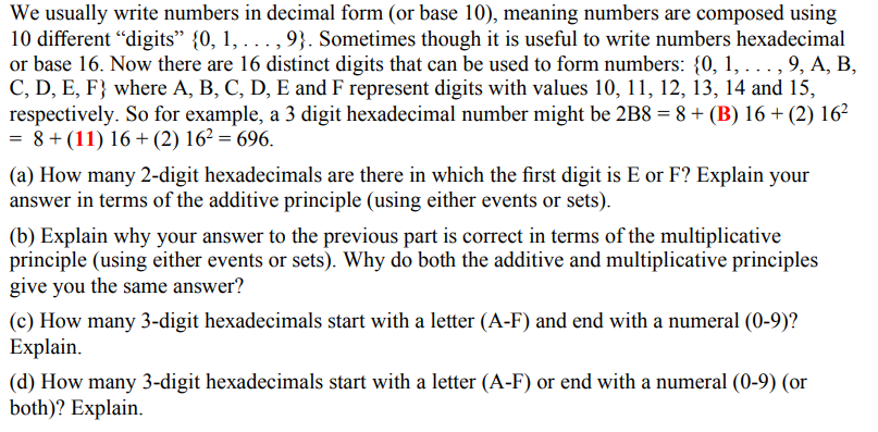 Solved We usually write numbers in decimal form (or base 10 | Chegg.com
