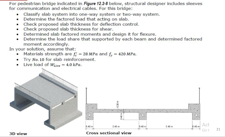 For pedestrian bridge indicated in Figure 12.2-8 | Chegg.com