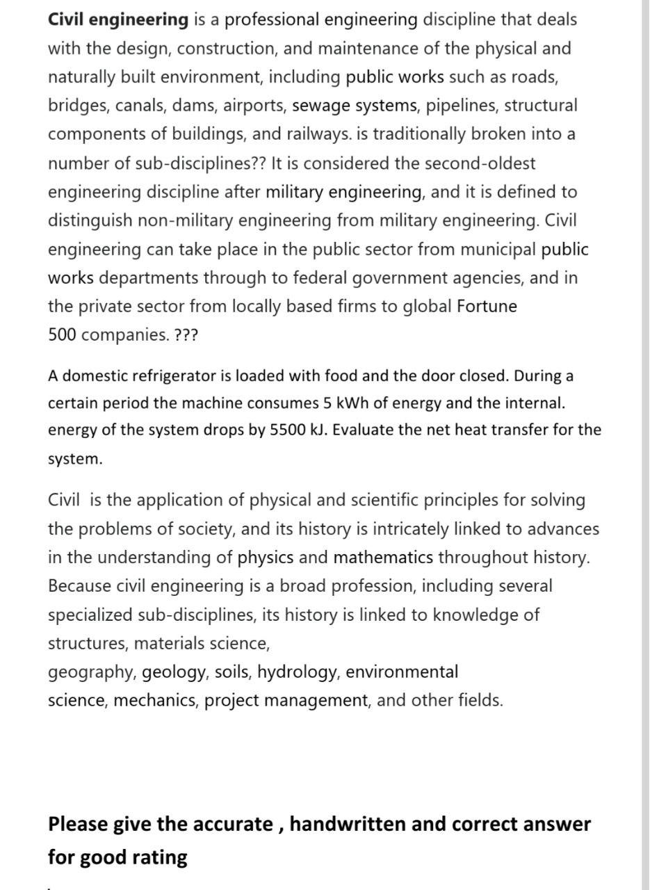 Solved Civil engineering is a professional engineering | Chegg.com