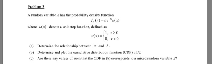Solved Problem 2 A random variable X'has the probability | Chegg.com