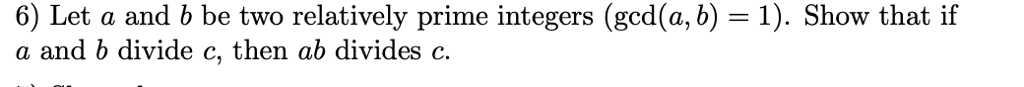 Solved 6) Let a and b be two relatively prime integers | Chegg.com