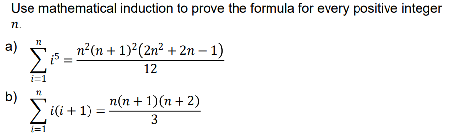 Solved Use mathematical induction to prove the formula for | Chegg.com