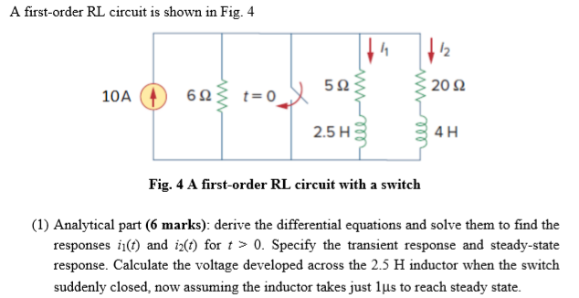 Solved A first-order RL circuit is shown in Fig. 4 12 t 5Q | Chegg.com
