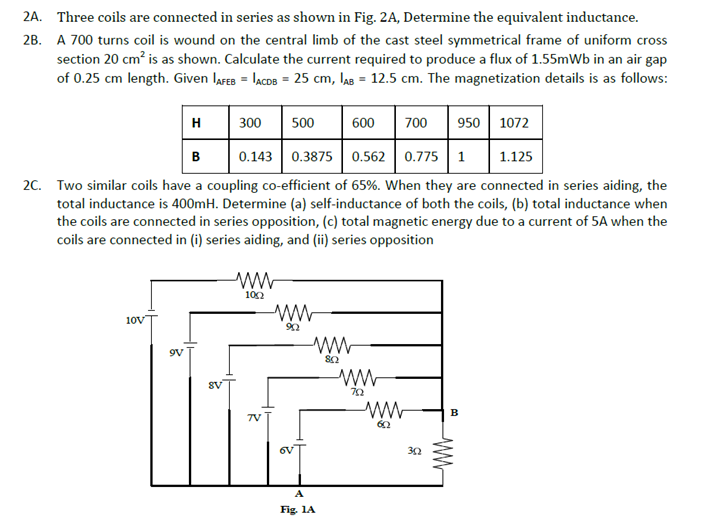 Solved A. Three coils are connected in series as shown in | Chegg.com