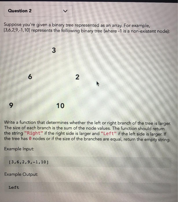 Solved Question2 Suppose you're given a binary tree | Chegg.com