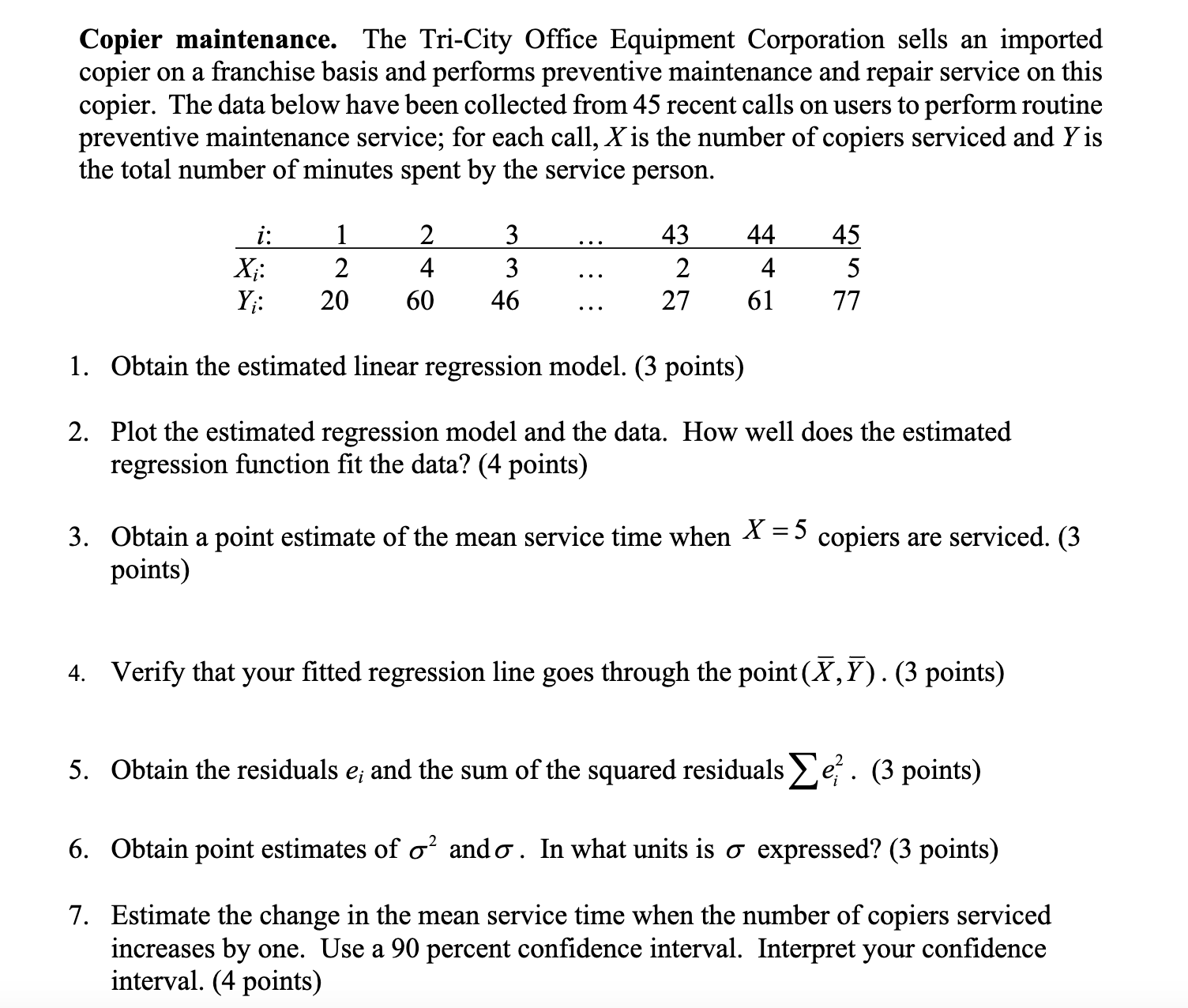 Solved Copier maintenance. The Tri-City Office Equipment | Chegg.com