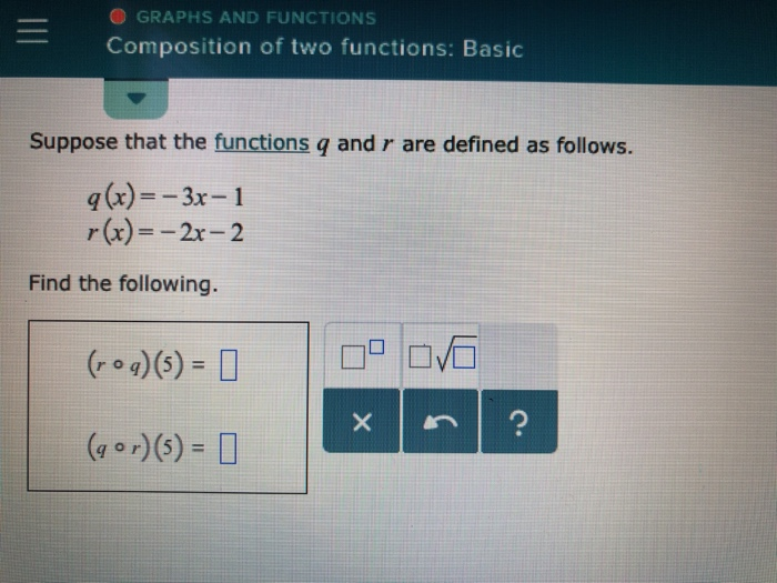 Solved GRAPHS AND FUNCTIONS Composition of two functions: | Chegg.com