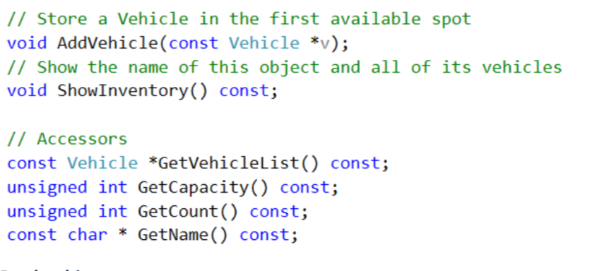 Solved I need to create a C++ program that recreates a car | Chegg.com