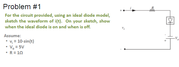 Solved Problem #1 For the circuit provided, using an ideal | Chegg.com