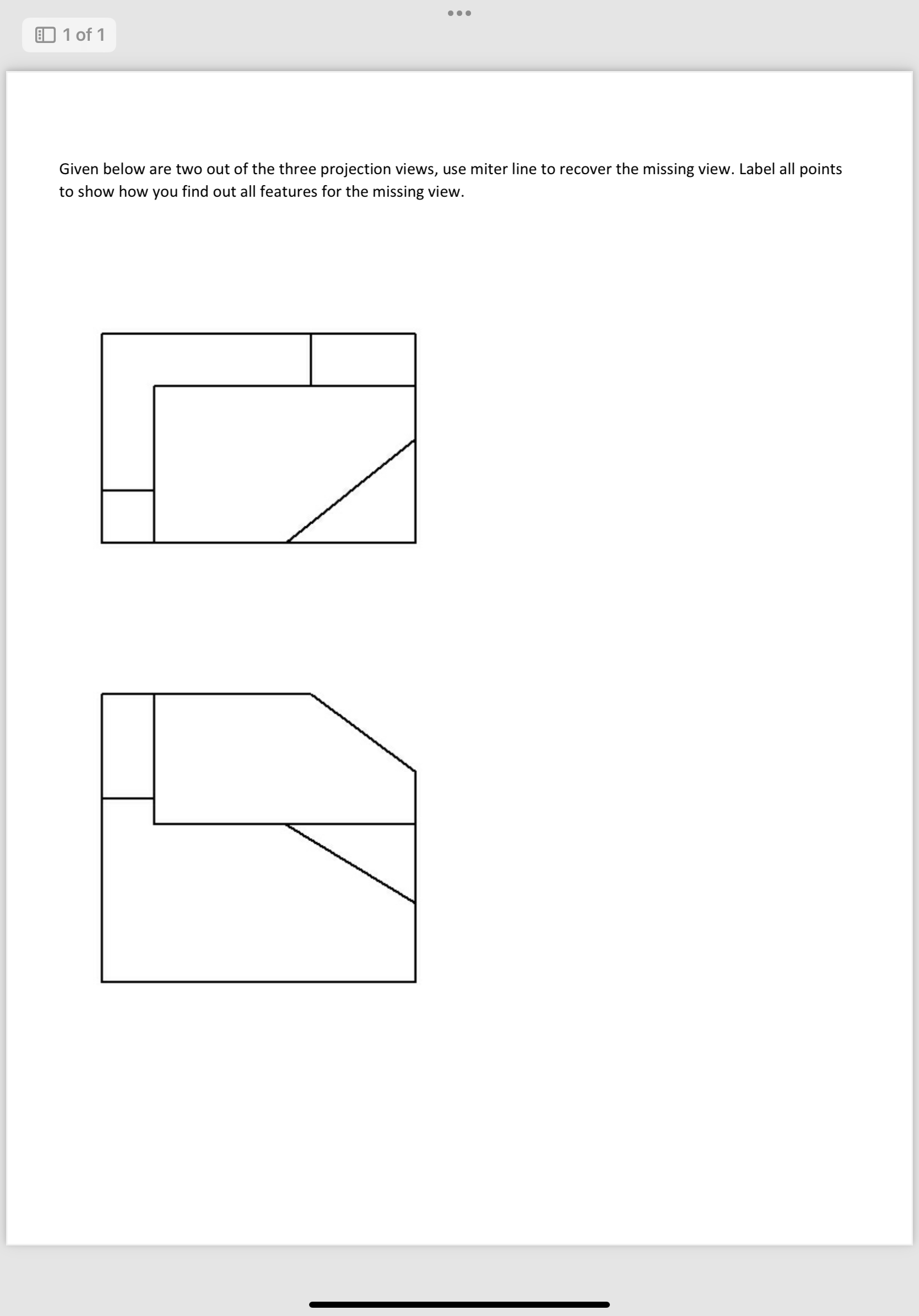 Solved Given below are two out of the three projection | Chegg.com