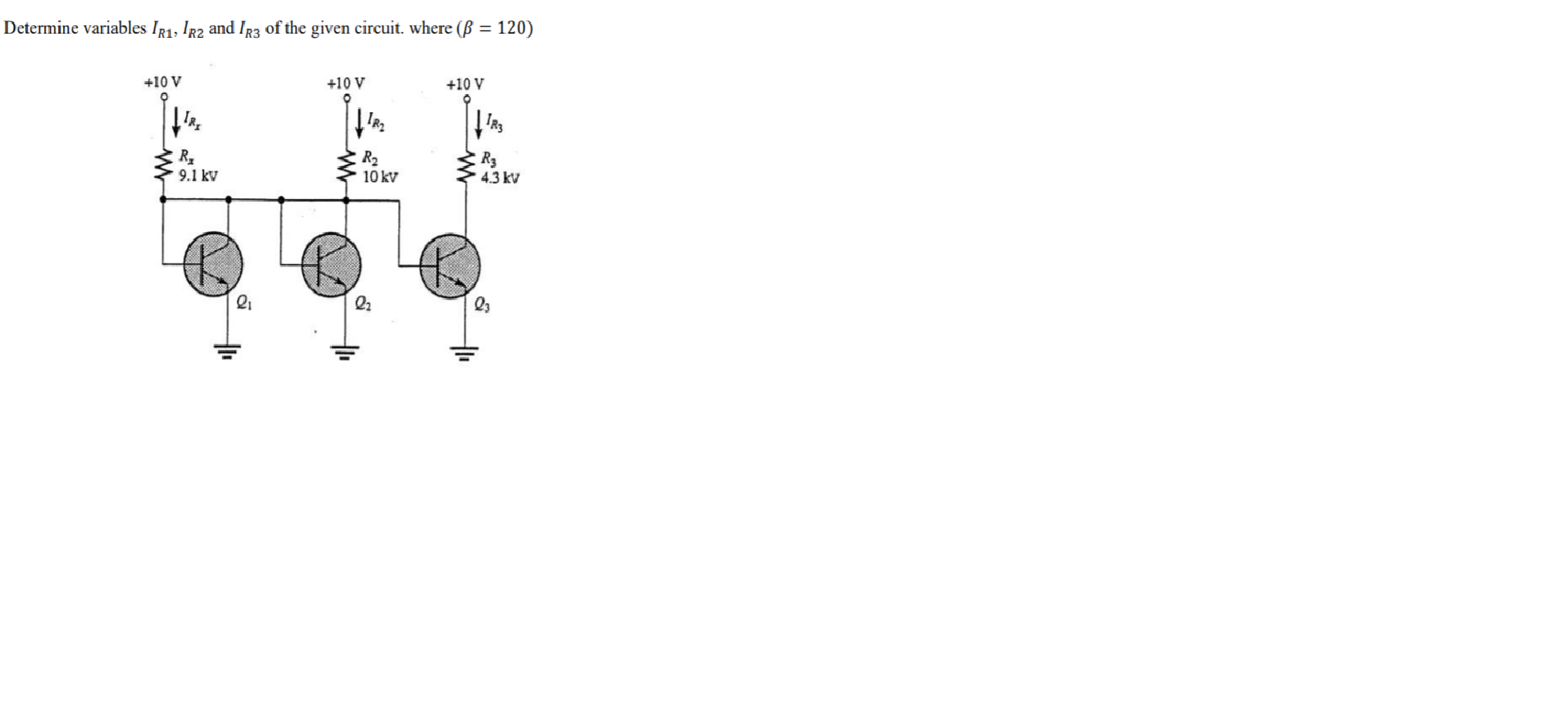 Solved Determine variables Iri, IR2 and IR3 of the given | Chegg.com
