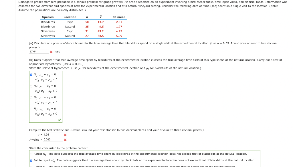 Solved mage to grapes from bird predation is a serious | Chegg.com