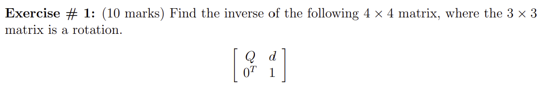 Solved Exercise # 1: (10 ﻿marks) ﻿Find the inverse of the | Chegg.com