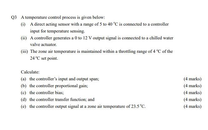 Solved Q3 A temperature control process is given below: (i) | Chegg.com