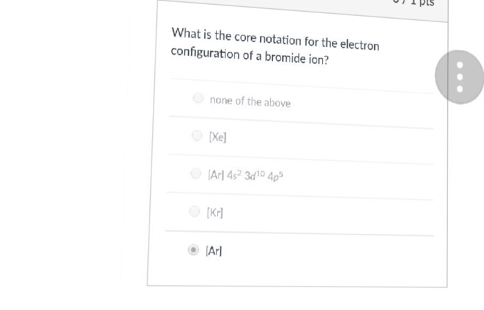Solved What is the core notation for the electron | Chegg.com