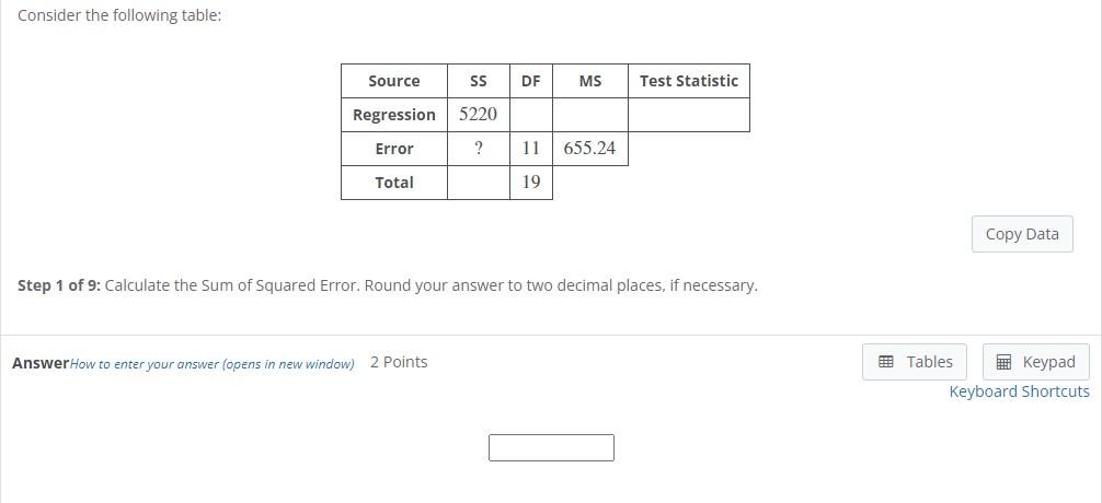 Solved Consider the following table: Source SS DF MS Test | Chegg.com