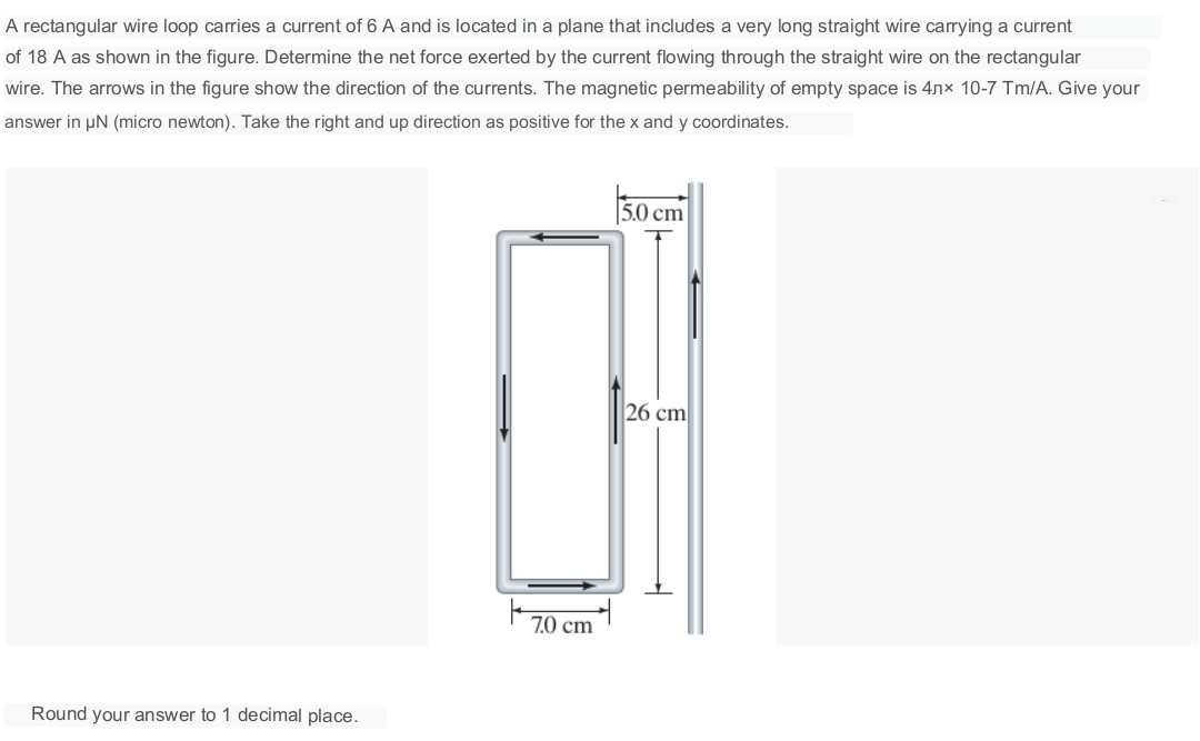 Solved A rectangular wire loop carries a current of 6 A and | Chegg.com