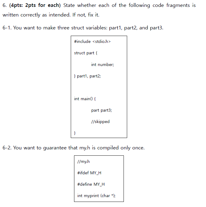 Solved 6. (4pts: 2pts for each) State whether each of the | Chegg.com