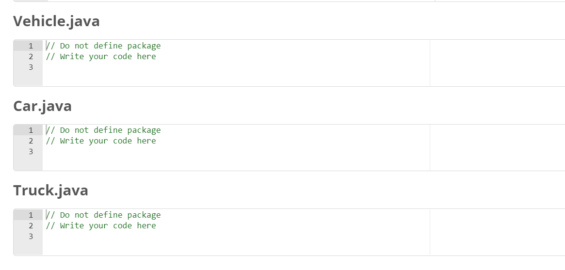 Solved 1) Write abstract Vehicle class which has following | Chegg.com