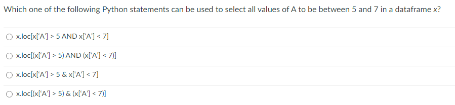 Solved Which one of the following Python statements can be | Chegg.com