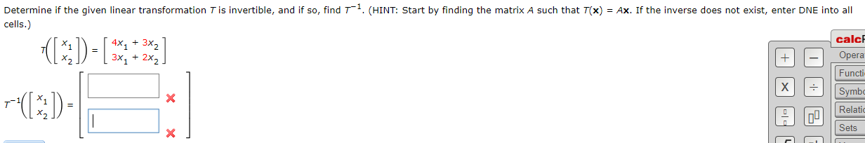 Solved Determine If The Given Linear Transformation T Is