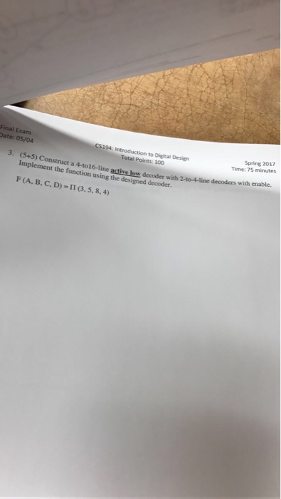 Solved Construct a 4-to 16-line active low decoder with | Chegg.com