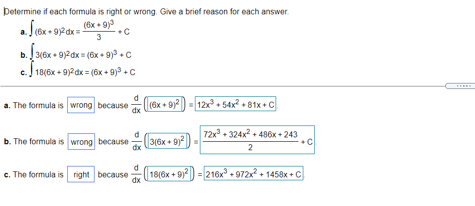 Solved Determine if each formula is right or wrong. Give a | Chegg.com