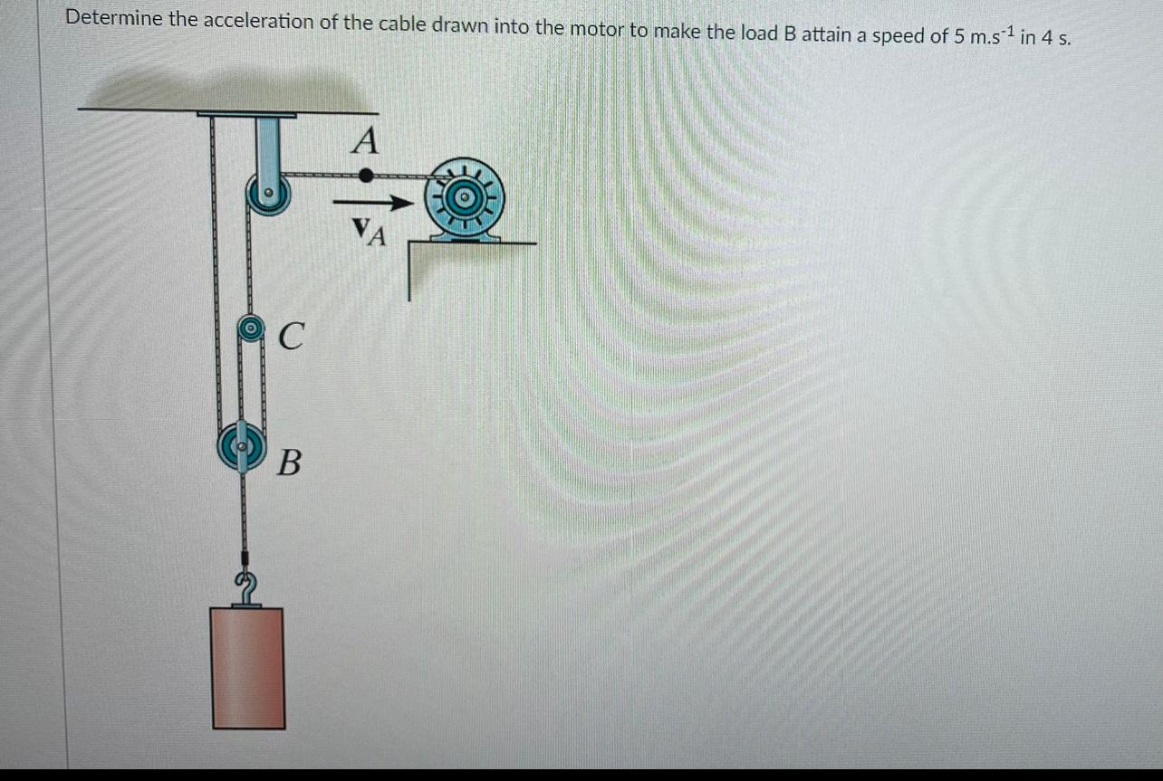 Solved Determine the acceleration of the cable drawn into | Chegg.com