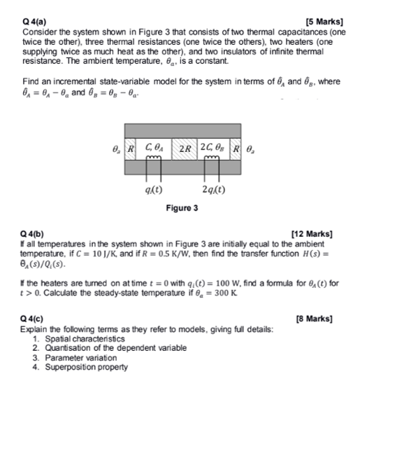 Q4(a) (5 Marks] Consider the system shown in Figure 3 | Chegg.com
