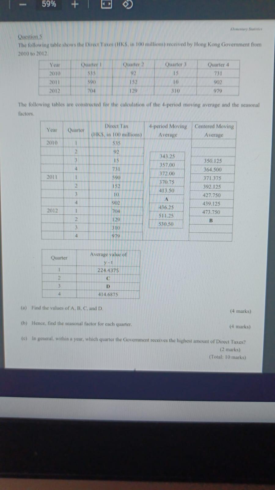 Solved I 59% + We are OS The following table shows the | Chegg.com