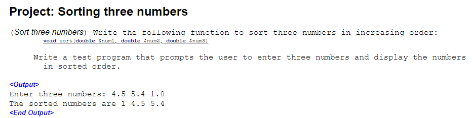 Solved Project: Sorting three numbers (Sort three numbers) | Chegg.com Solved Project: Sorting three numbers (Sort three numbers) | Chegg.com