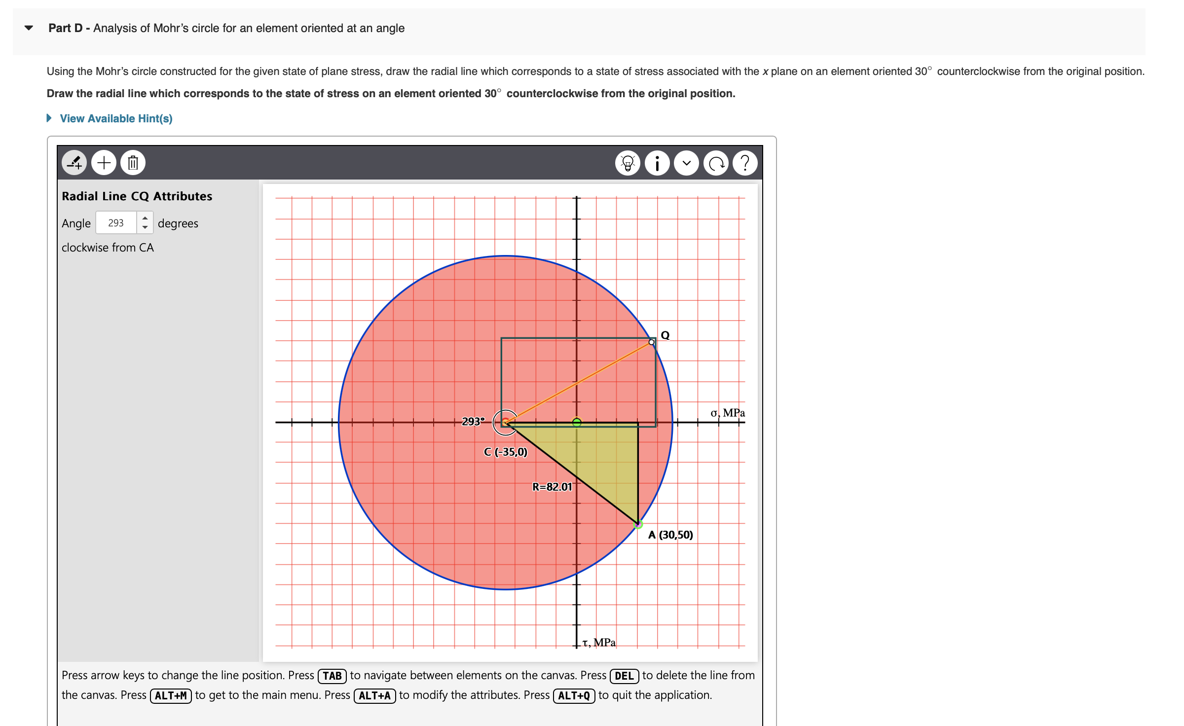 Solved Learning Goal: To use Mohr's circle to determine the | Chegg.com