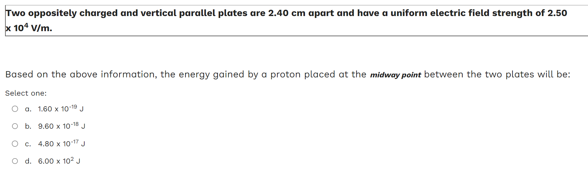 Solved Two oppositely charged and vertical parallel plates | Chegg.com