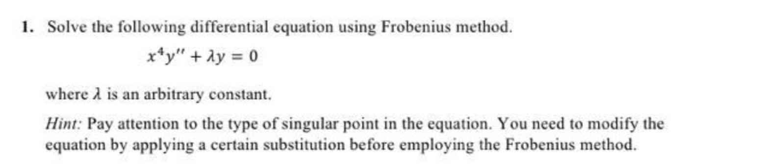 Solved Solve the differential equation about the point | Chegg.com