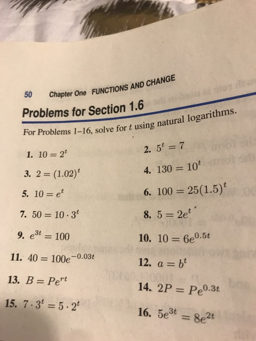 Solved FUNCTIONS AND CHANGE Chapter One Problems for Section | Chegg.com
