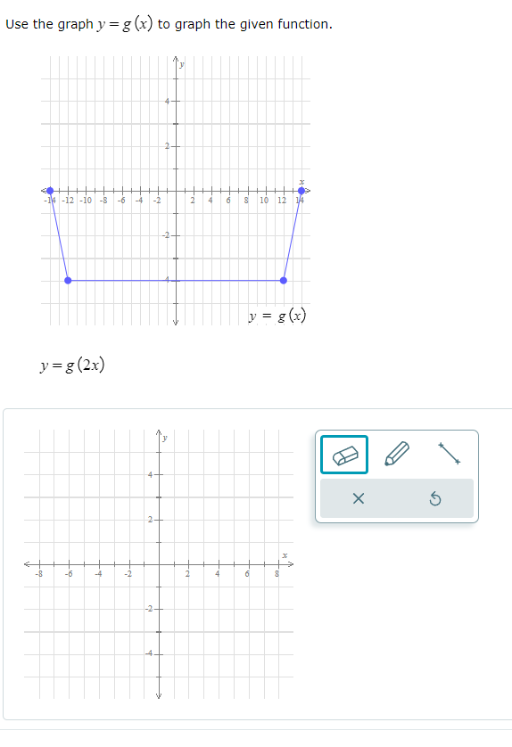 Solved Use the graph y=g(x) to graph the given function. -12 | Chegg.com