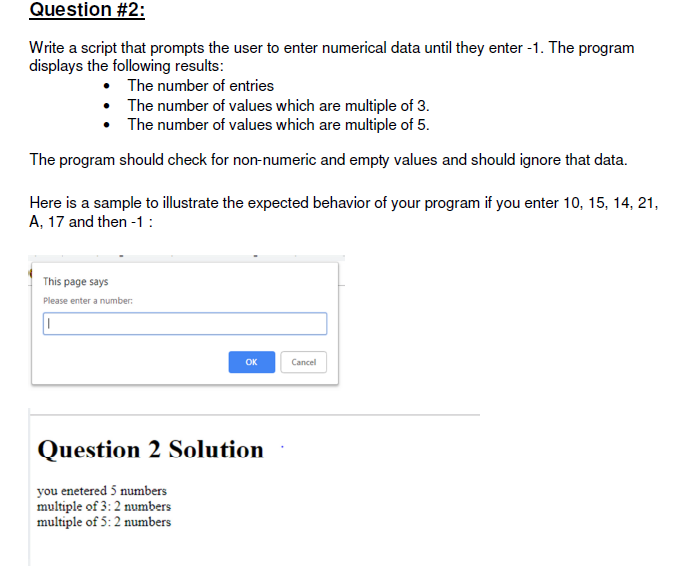 Solved Question 2 Write A Script That Prompts The User To 0019