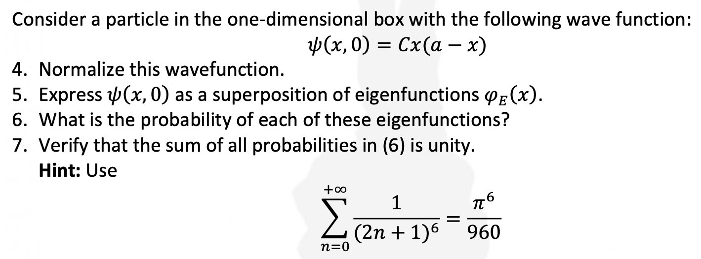 Solved Consider a particle in the one-dimensional box with | Chegg.com