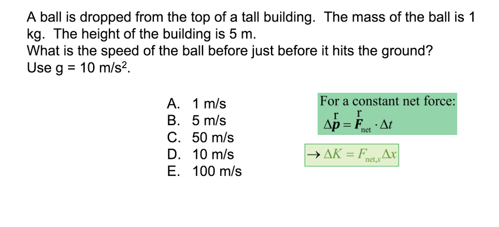 Solved A ball is dropped from the top of a tall building. | Chegg.com