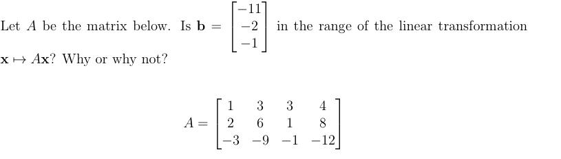 Solved Let A be the matrix below. Is b = x Ax? Why or why | Chegg.com