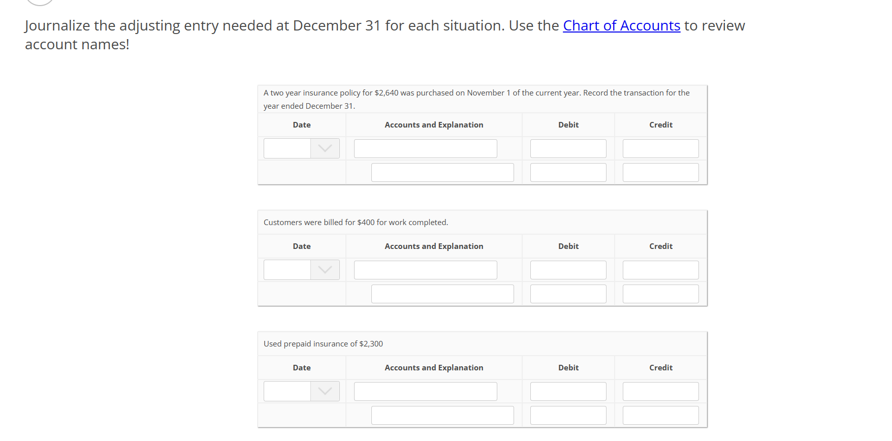 Solved Journalize the adjusting entry needed at December 31 | Chegg.com