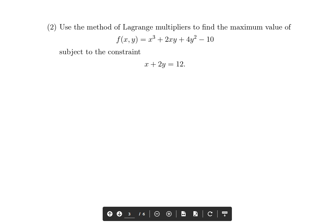 Solved 2) Use the method of Lagrange multipliers to find the | Chegg.com
