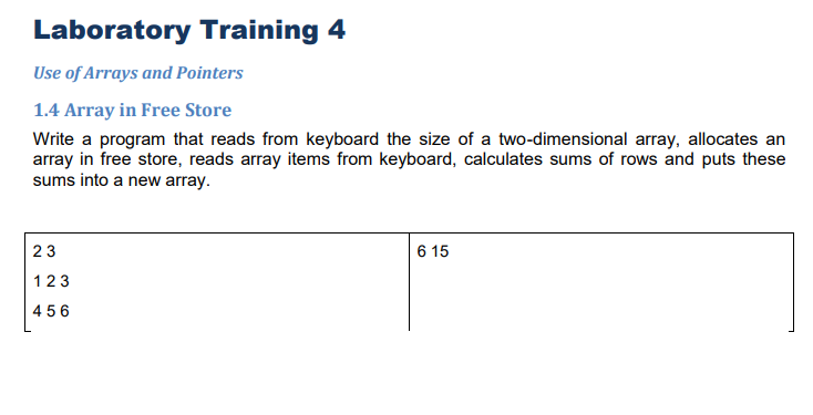 Solved Laboratory Training 4 Use of Arrays and Pointers 1.4 | Chegg.com