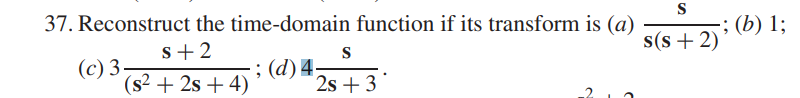 Solved 37. Reconstruct the time-domain function if its | Chegg.com