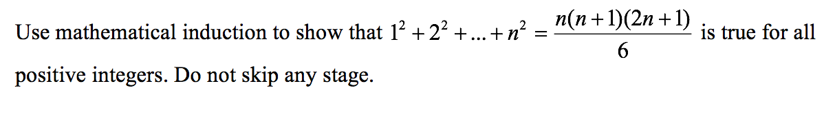 Solved Use mathematical induction to show that 1² + 22 +...+ | Chegg.com