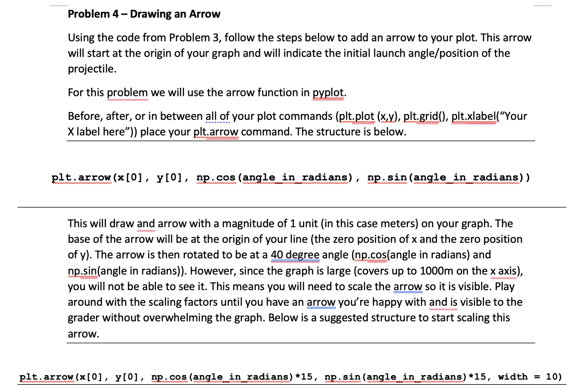 Problem 4-Drawing an Arrow Using the code from | Chegg.com