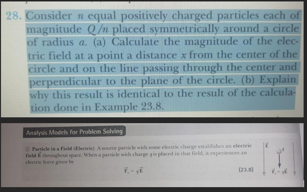 Solved Consider n equal positively charged particles each of | Chegg.com