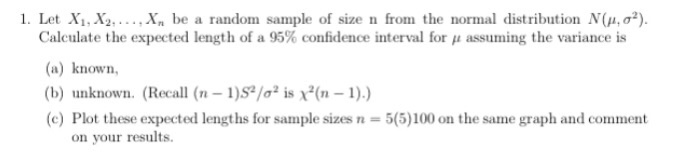 Solved 1. Let Xi, X2, ,Xn be a random sample of size n from | Chegg.com
