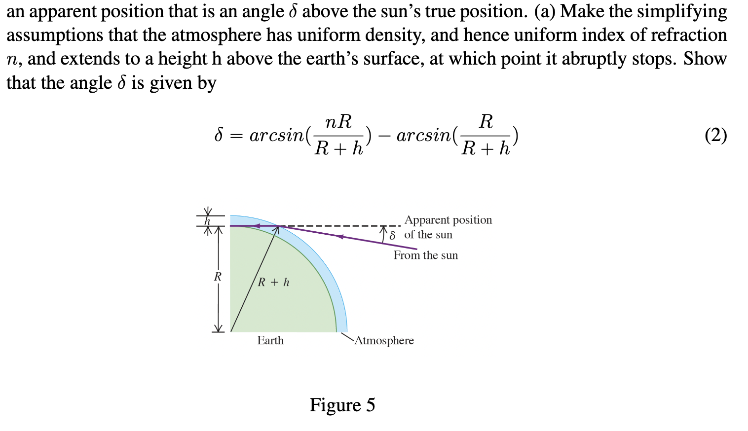 Solved The apparent position of Sun When the sun is either | Chegg.com