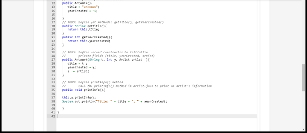 Solved 4.27 LAB: Artwork label (classes/constructors) | Chegg.com